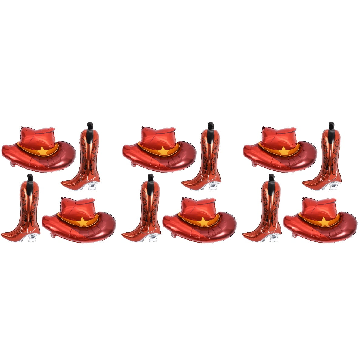12 pcs Western Themed Balloons Aluminum Foil Balloons Inflatable Cowboy ...