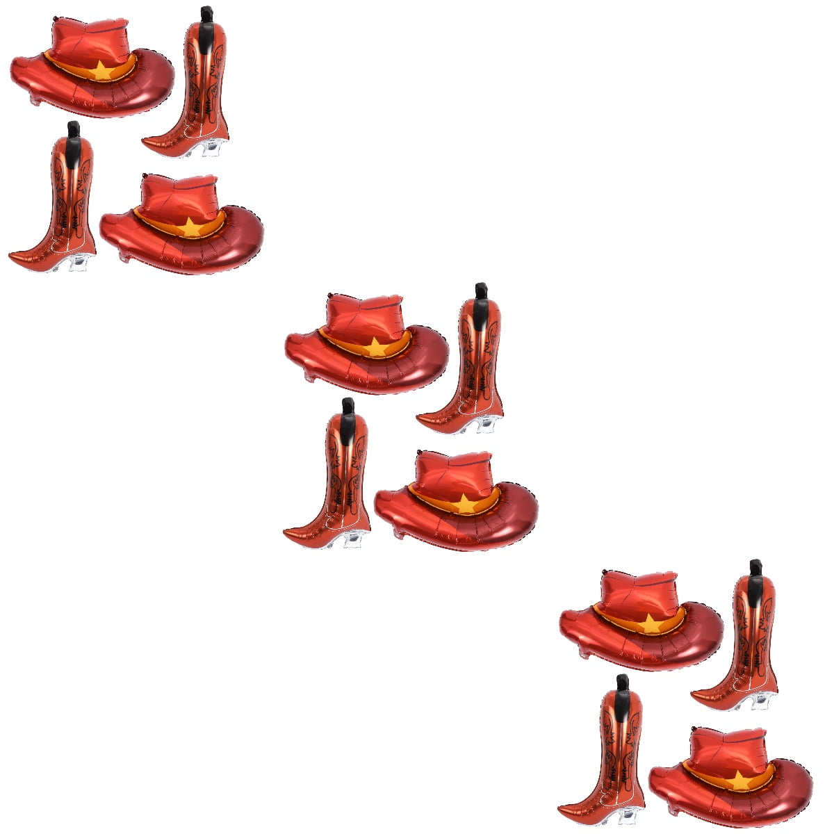 HOMEMAXS 12 pcs Western Themed Cowboy Hat Boot Balloons Inflatable ...