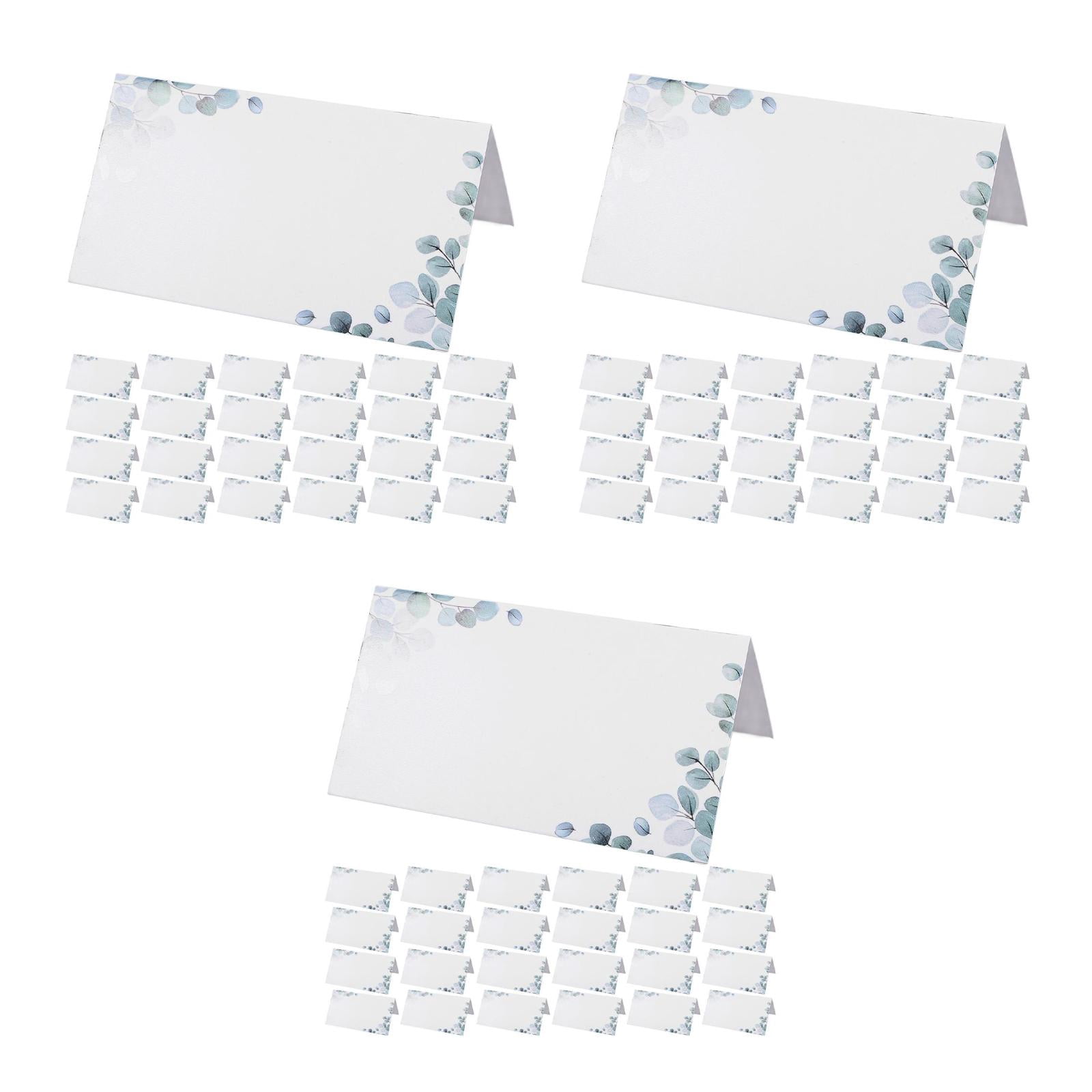 HOMEMAXS 120 pcs Eucalyptus Wedding Place Cards Foldable Greenery Tent ...