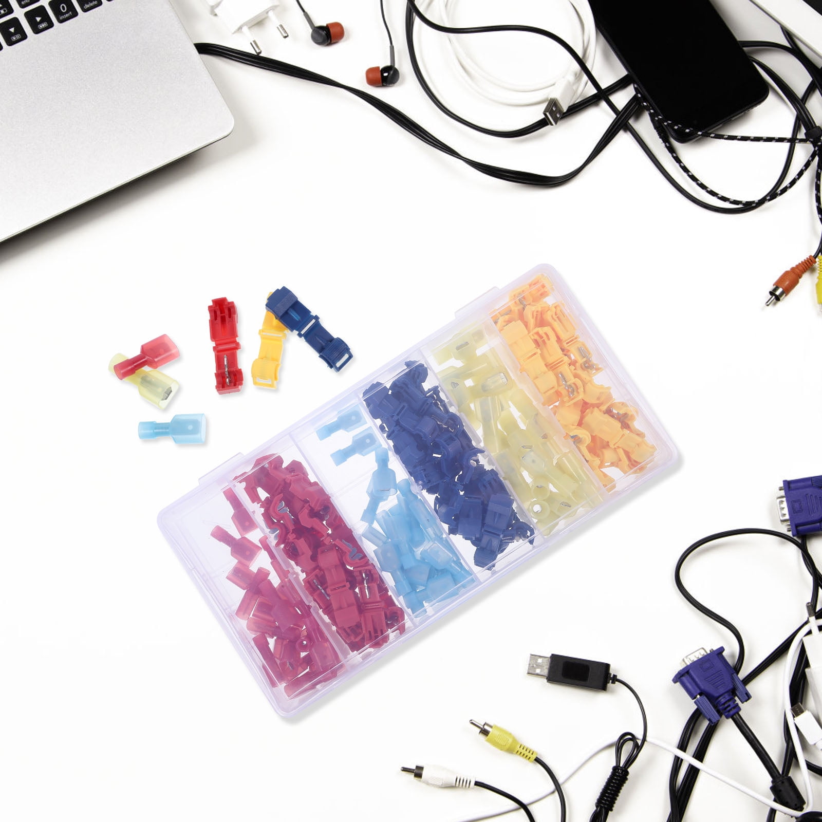 HOMEMAXS 120pcs T Tap Wire Terminals Wire Tap Connectors Male Quick ...