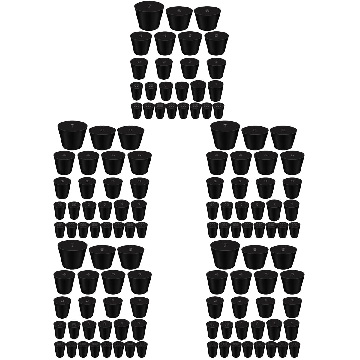 HOMEMAXS 125 pcs Lab Stoppers Solid Bottle Stoppers Tube Rubber ...