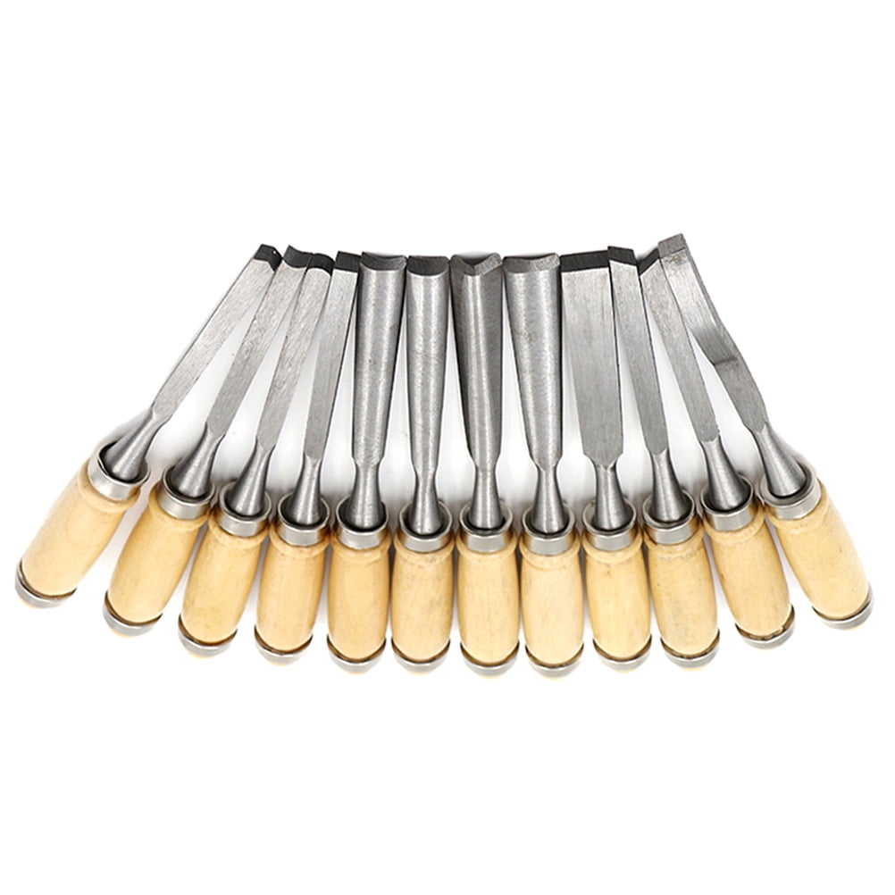 HOMEMAXS 12PCS Woodworking Tools Wooden Handle Wood Chisel Woodworking ...