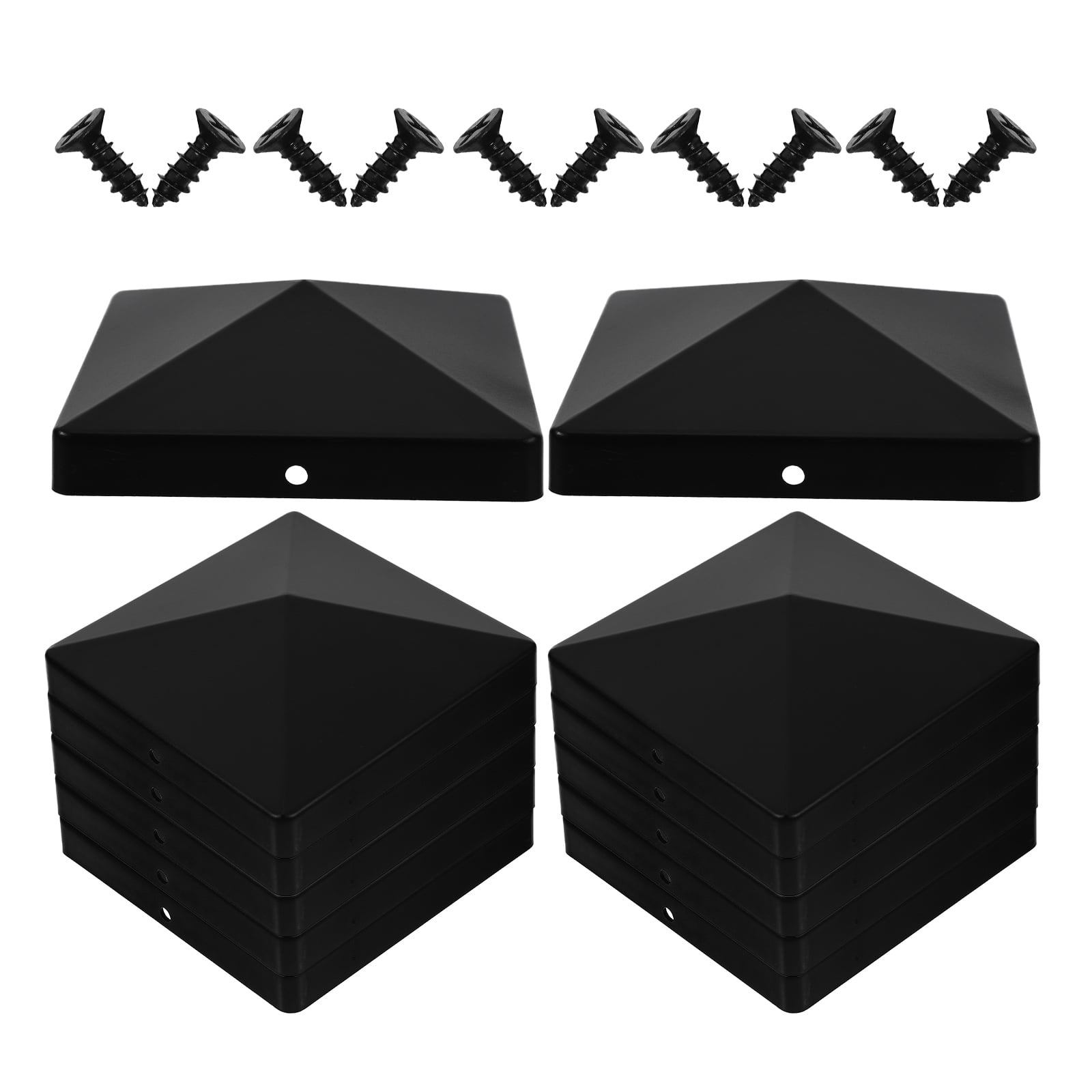 12Pcs Plastic Post Caps for Fence Posts Square Black 4Inch Outdoor Use ...