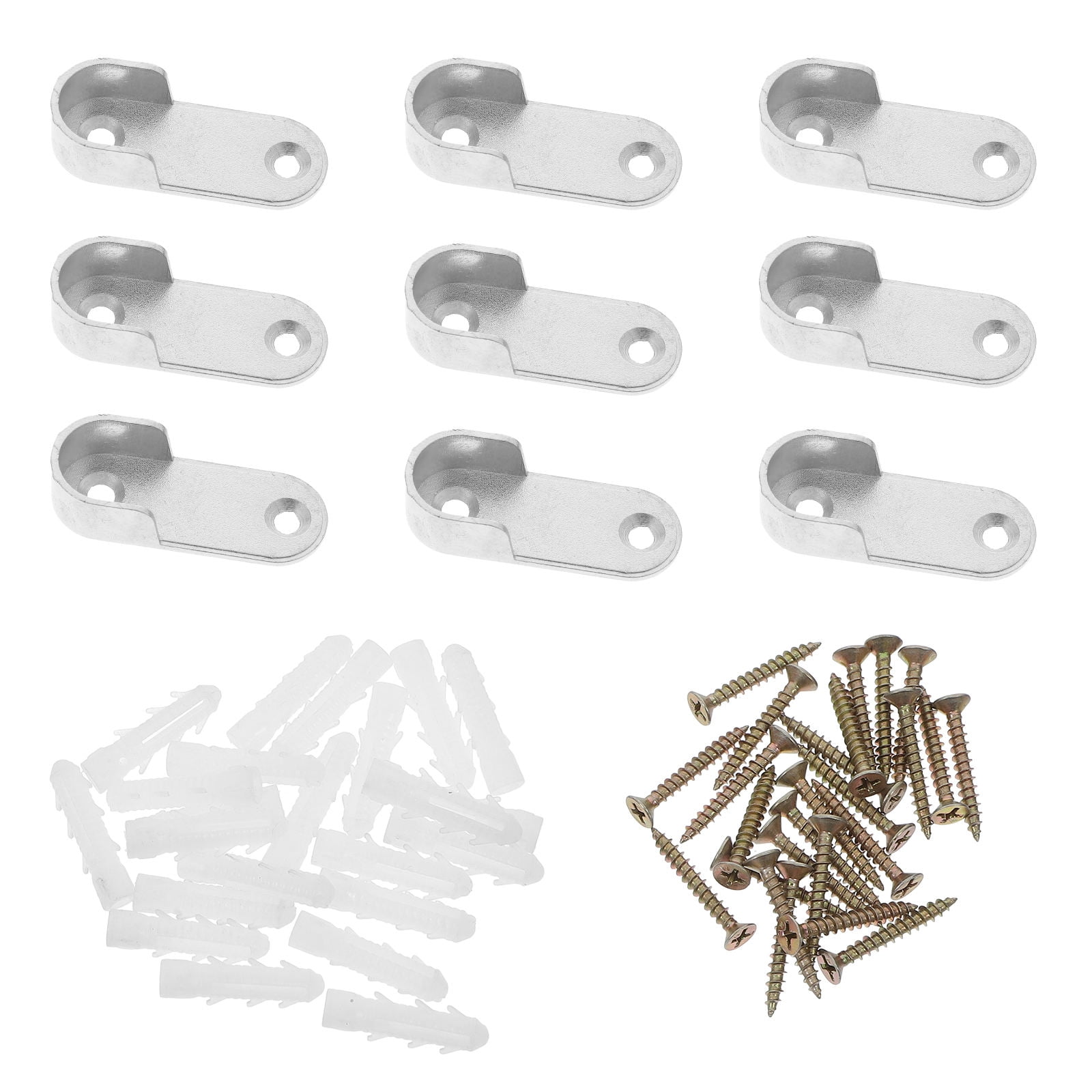 12pcs Closet Rod End Supports Wardrobe Hanging Rod Bracket Fittings ...