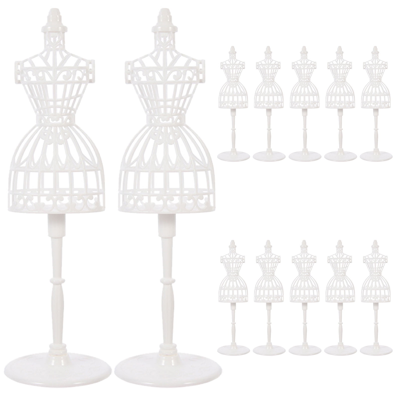 HOMEMAXS 12pcs Doll Dress Stands Support Holders Mini Mannequin Clothes ...