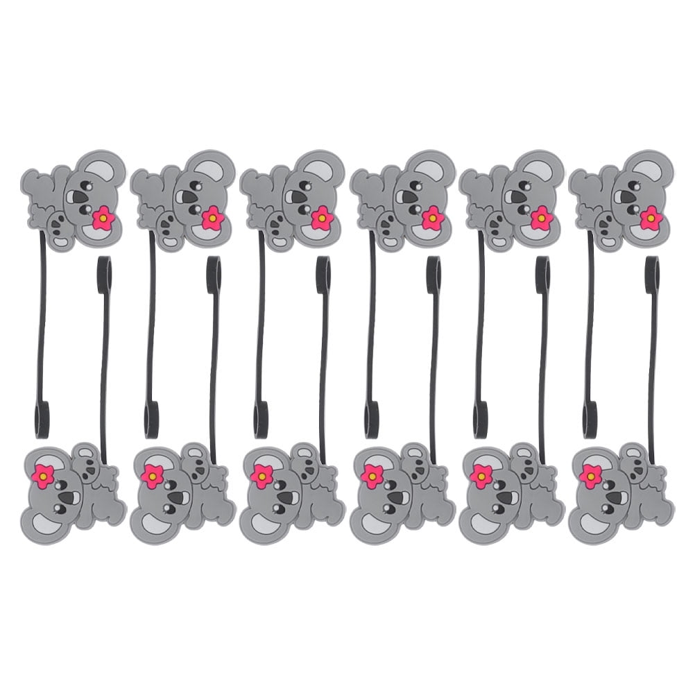 HOMEMAXS 12pcs Koala Silicone Straw Cover Cap Cute Animal Straws Tips ...