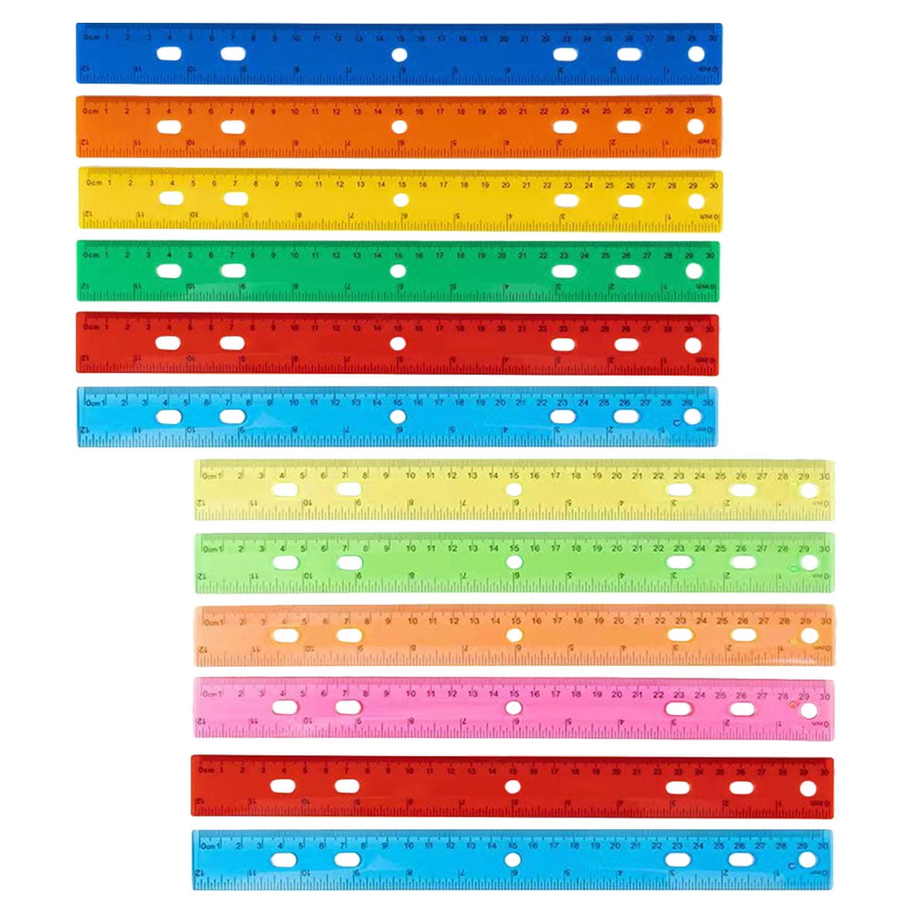 HOMEMAXS 12pcs Students Rulers Measuring Ruler Plastic Ruler Reusable ...
