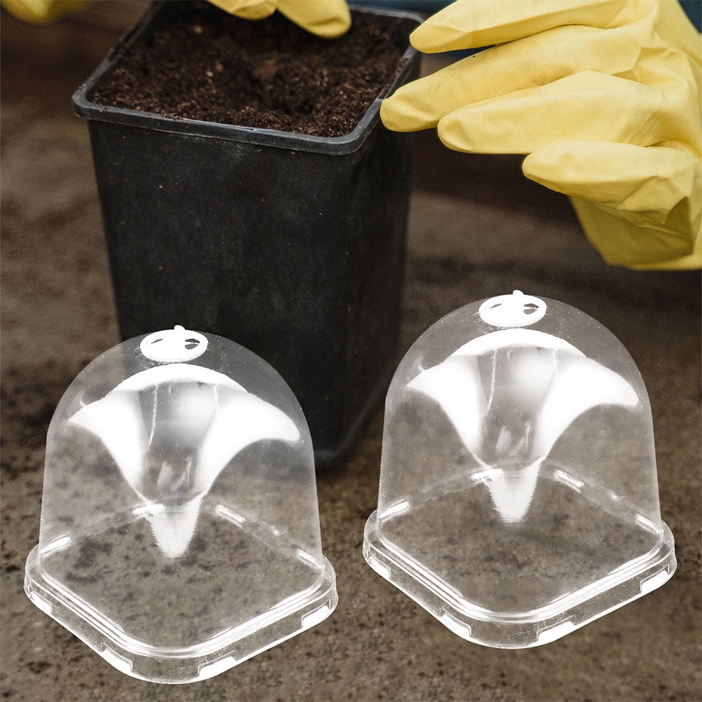 HOMEMAXS 12pcs Transparent Plants Dome Garden Cloche Covers For Flower ...