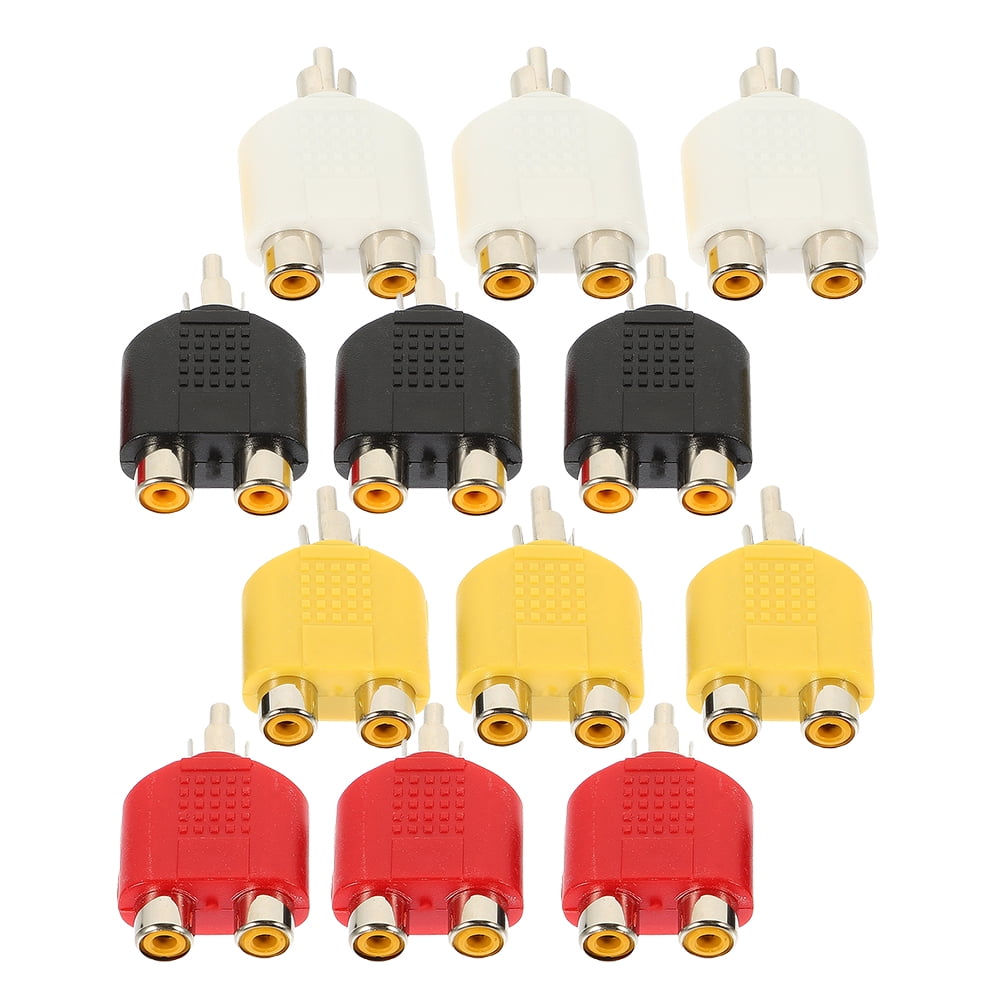HOMEMAXS 12pcs Y Adapter 1-Male to 2-Female Audio Video Splitter Stable ...