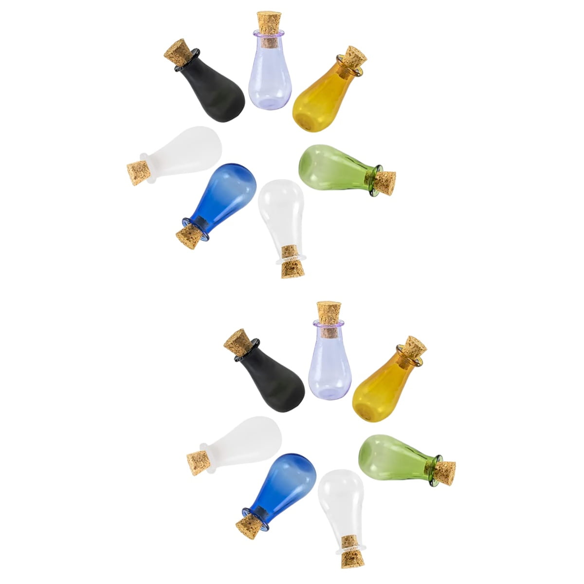 HOMEMAXS 14 Pcs Glass Bottles With Wood Cork Stoppers Tiny Glass Jars ...