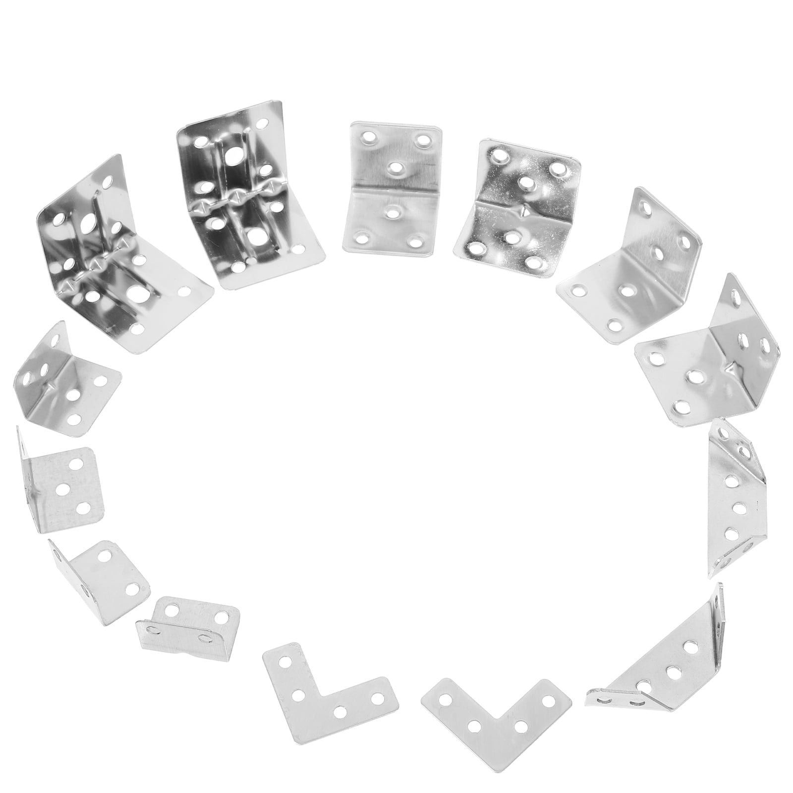 HOMEMAXS 14pcs Corner Brace Assortment Stainless Steel Corner Brackets ...