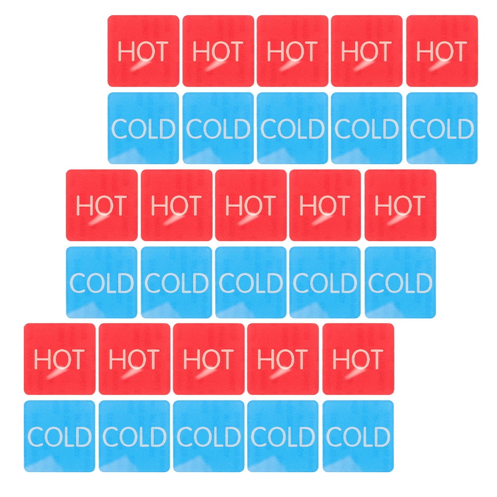HOMEMAXS 15 Pairs Faucet Sign Hot Cold Water Sticker Foaming Soap ...