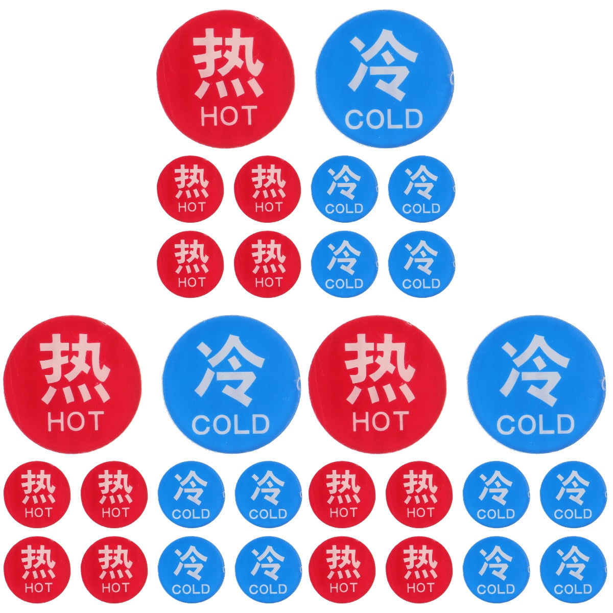 15 Pairs Hot And Cold Water Indicator Sticker Hot And Cold Bathroom ...