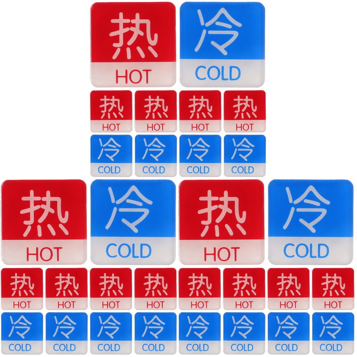 15 Pairs Hot Label Hot And Cold Water Indicator Sticker For Faucet ...