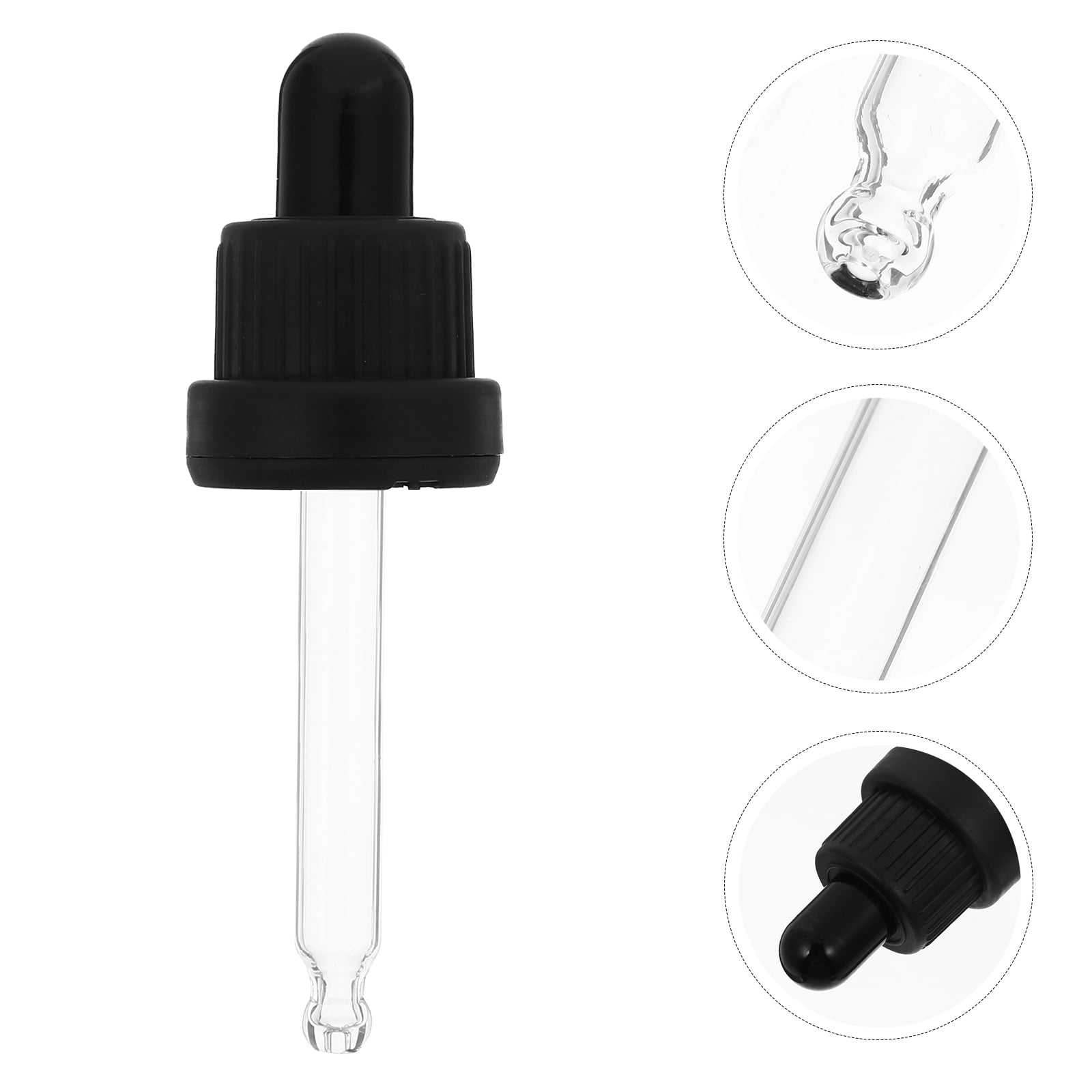 HOMEMAXS 15 Pcs Essential Oil Bottle Dropper Cap Liquid Eye Cosmetic Droppers Black - Walmart.com