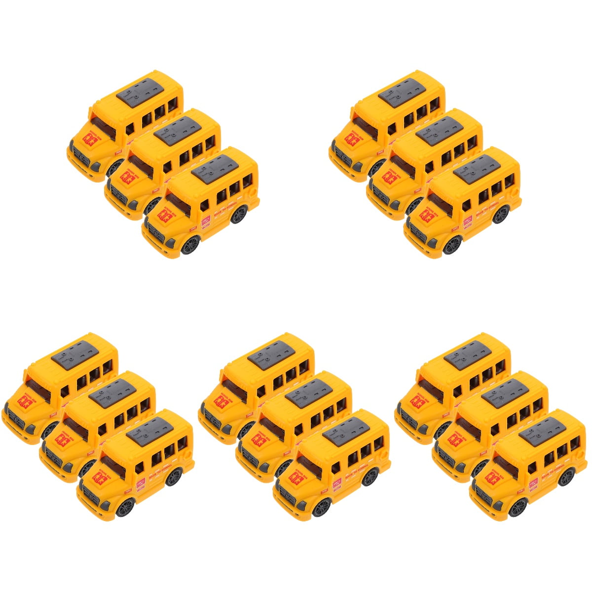 15 Pcs Friction Powered Pull Back School Bus Funny Pull Back Car ...