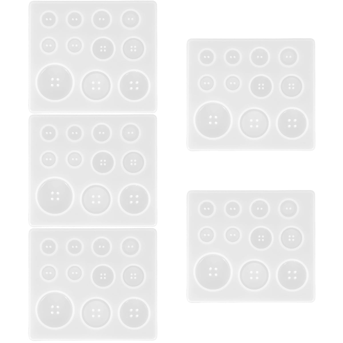 HOMEMAXS 15 Pcs Silicone Mold Button Silicone Mold Resin Epoxy Making Mold Craft Button Molds ...