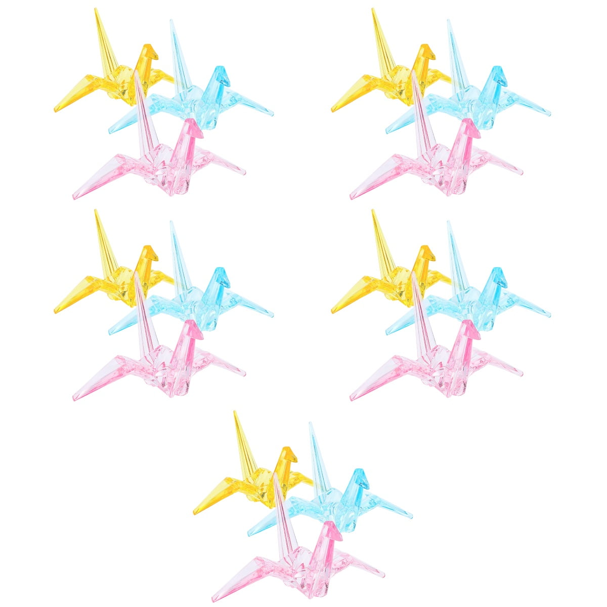HOMEMAXS 15 Pcs Unique Origami Crane Model Ornament Tabletop Acrylic Origami Crane Decor Kids ...