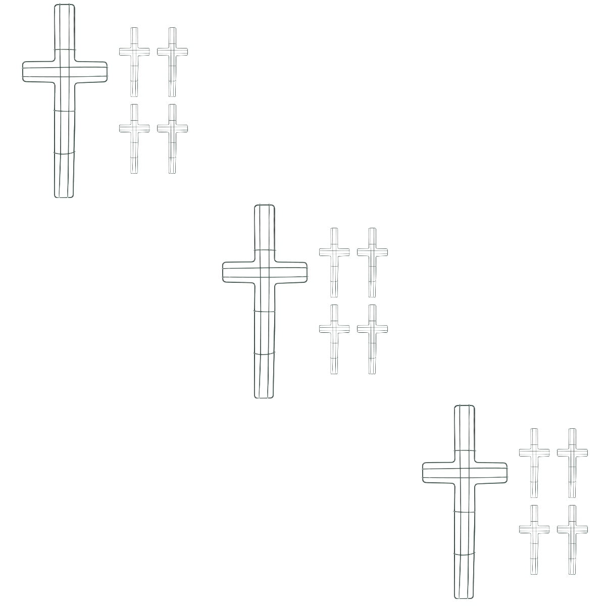 HOMEMAXS 15 pcs Cross Wreath Frames Cross Metal Wreath Frame Floral ...