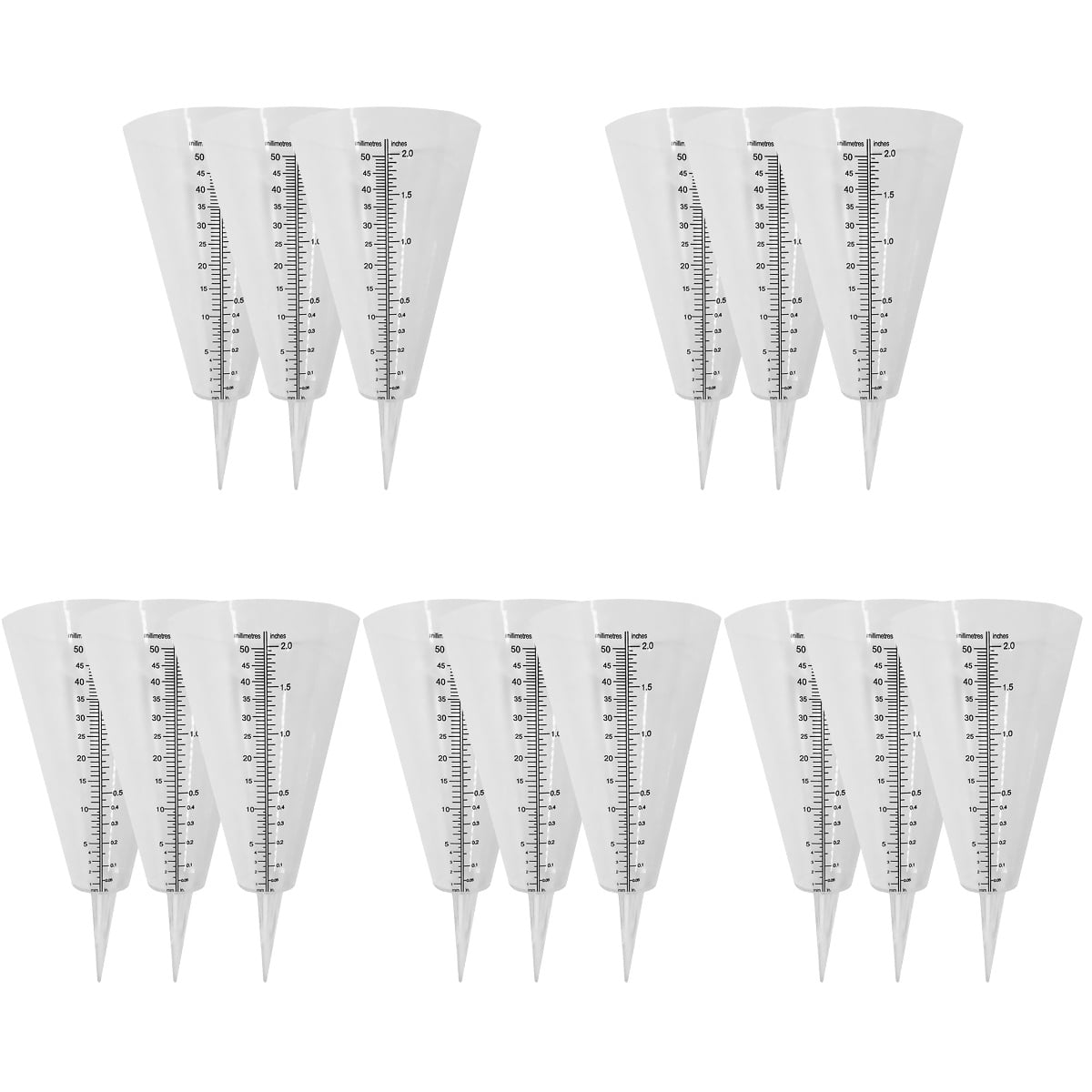 HOMEMAXS 15 pcs Rain Measuring Cups Cone Shaped Rain Measuring Cups ...