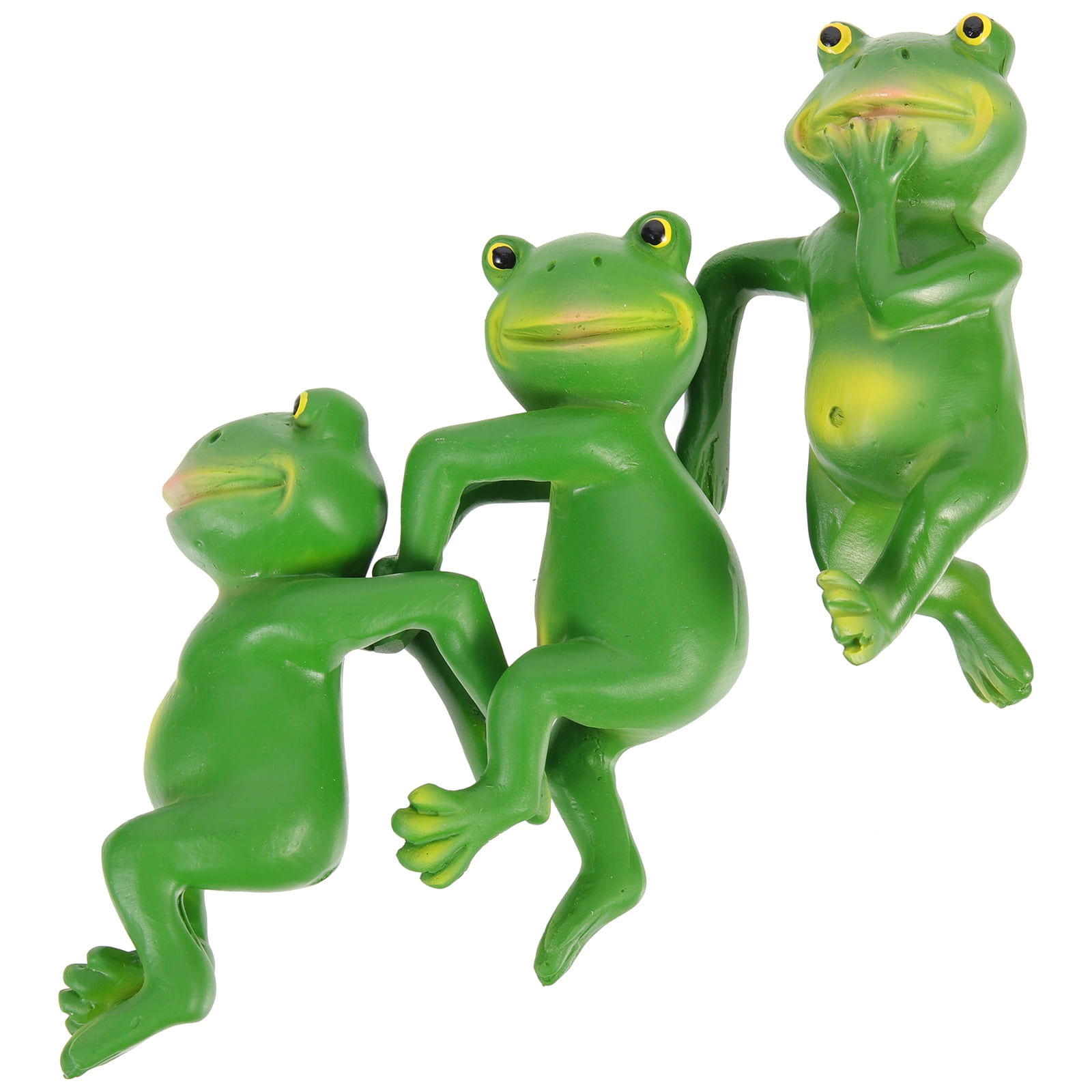 HOMEMAXS 15 pcs Resin Frogs Garden Statues Flower Pot Hanging Frogs ...