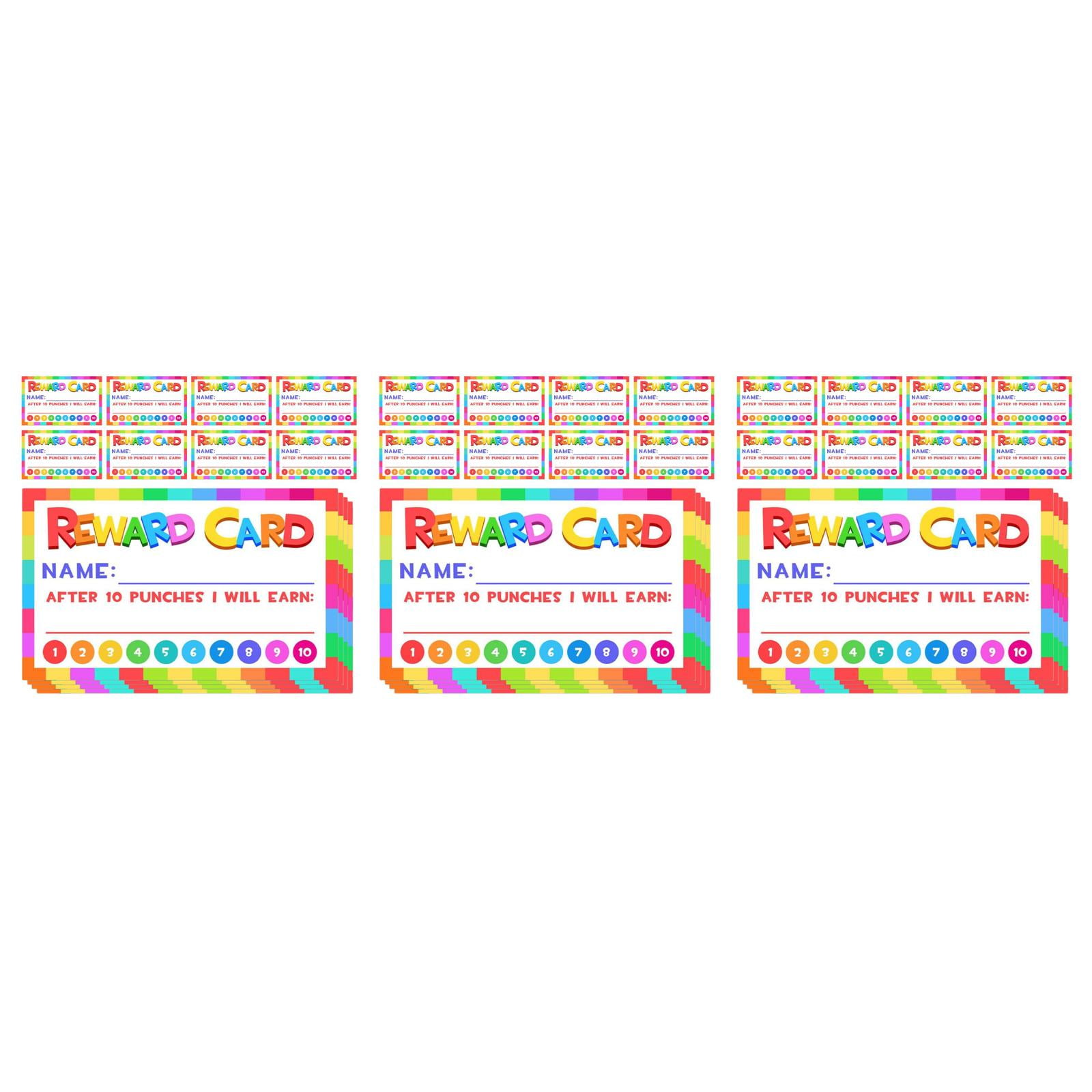 HOMEMAXS 150 pcs Kids Reward Punch Cards For Classroom Punch Cards ...
