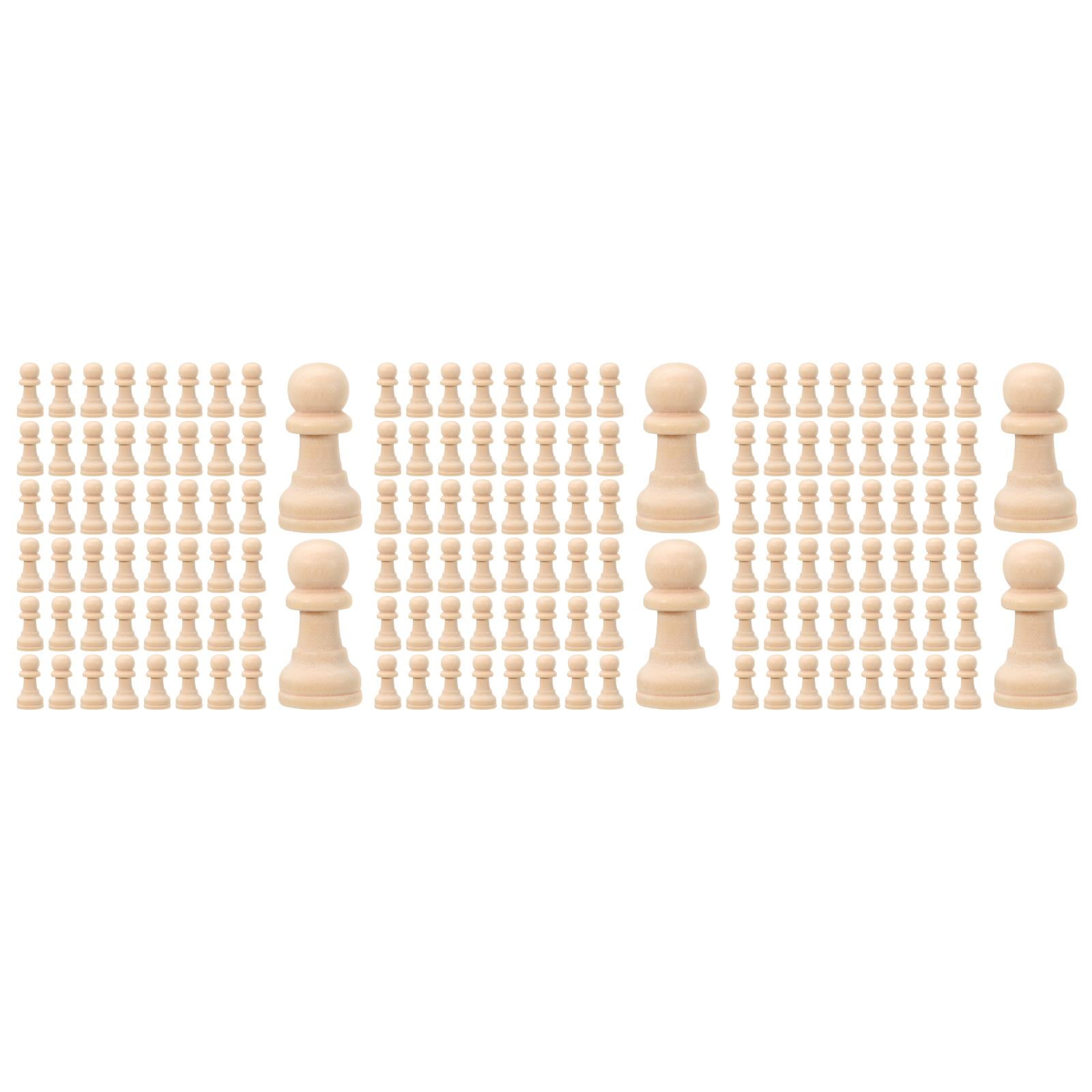 HOMEMAXS 150 pcs Unpainted Wood Chess Pieces Diy Wooden Chess Pieces ...