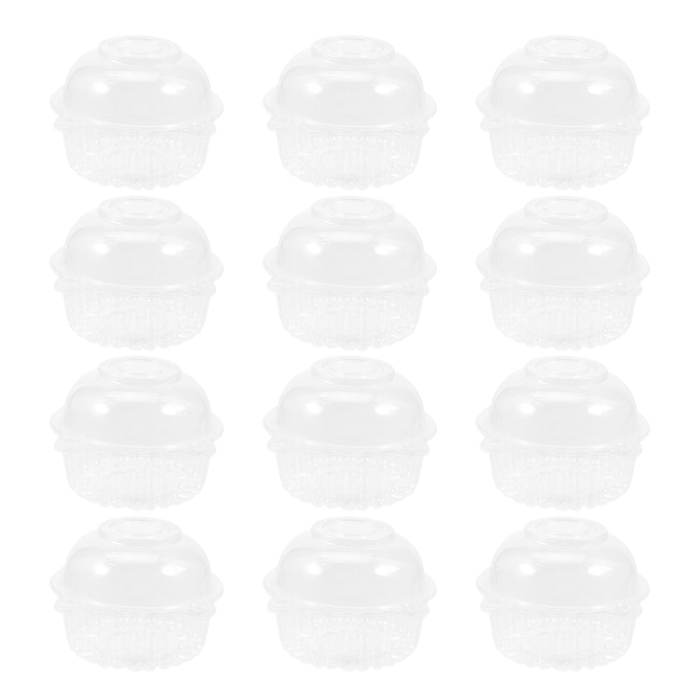 HOMEMAXS 150PCS Clear Plastic Cake Box with Lid Mini Cupcakes Mousse ...