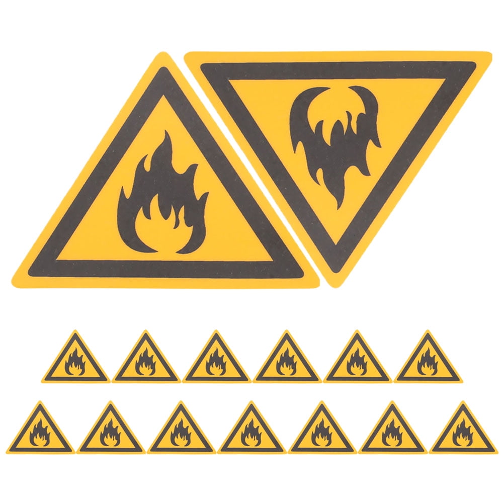 HOMEMAXS 15pcs Fire Caution Sign Adhesive Flame Sign Caution Flammable ...