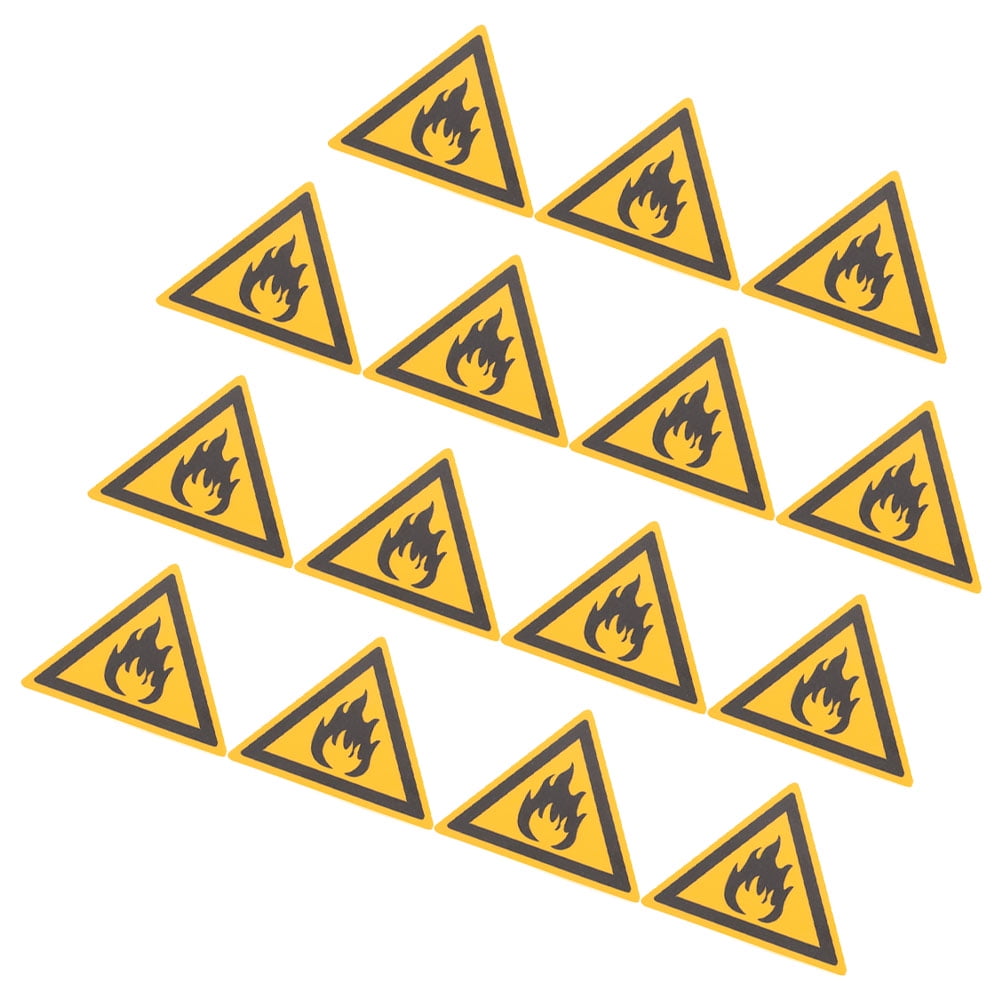 HOMEMAXS 15pcs Fire Warning Signs Self-adhesive Flammable Decal Eye ...