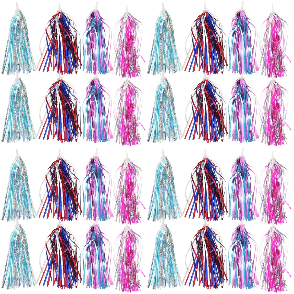 HOMEMAXS 16 Pairs Tassel Ribbons Scooter Bike Handlebar Streamers ...