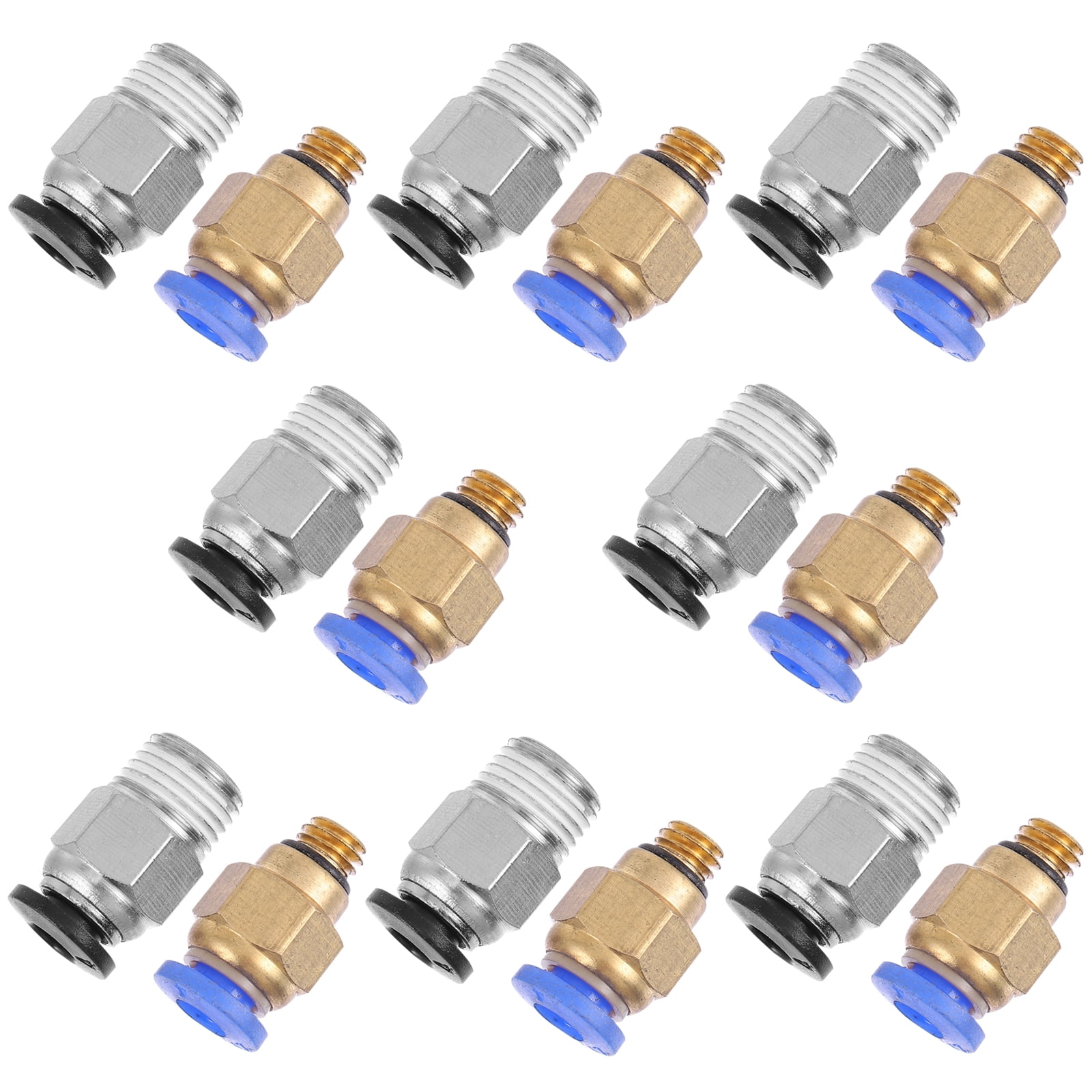 HOMEMAXS 16 Pcs 3D Connector Pneumatic Kit Male Thread Straight Quick ...