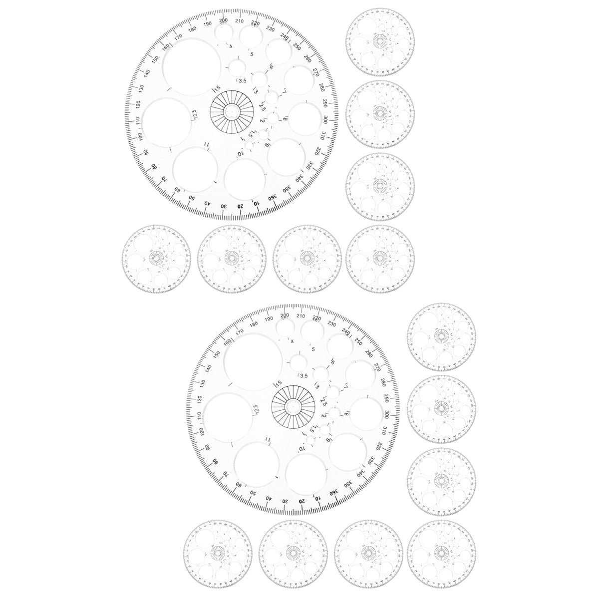 HOMEMAXS 16 Pcs Geometry Protractor 360 Degree Protractor Reusable ...