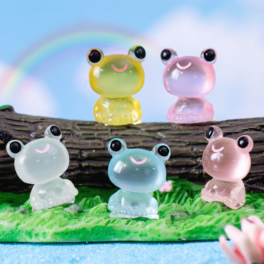 HOMEMAXS 16 Pcs Glow-in-the-dark Frog Figure Mini Frogs Habitable ...