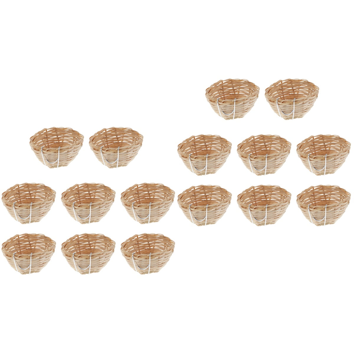 HOMEMAXS 16 Pcs Natural Bird Breeding Hatching Nests Bamboo Weaving ...