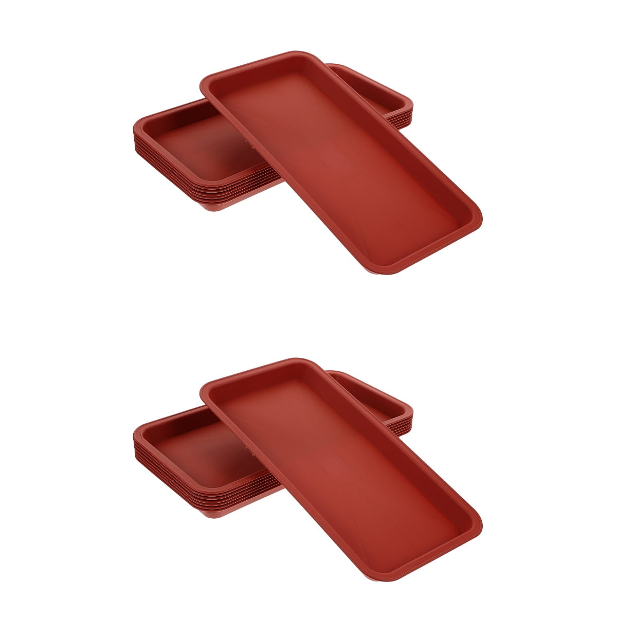 HOMEMAXS 16 Pcs Rectangular Planter Tray Plastic Flower Pot Tray Plant ...