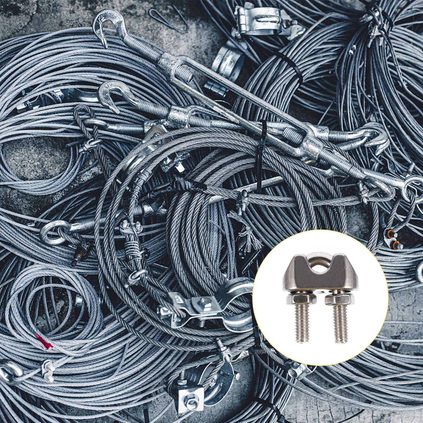 HOMEMAXS 16 Pcs Steel Cable Wire Rope Chuck Clamp Fencing Gate Hardware ...