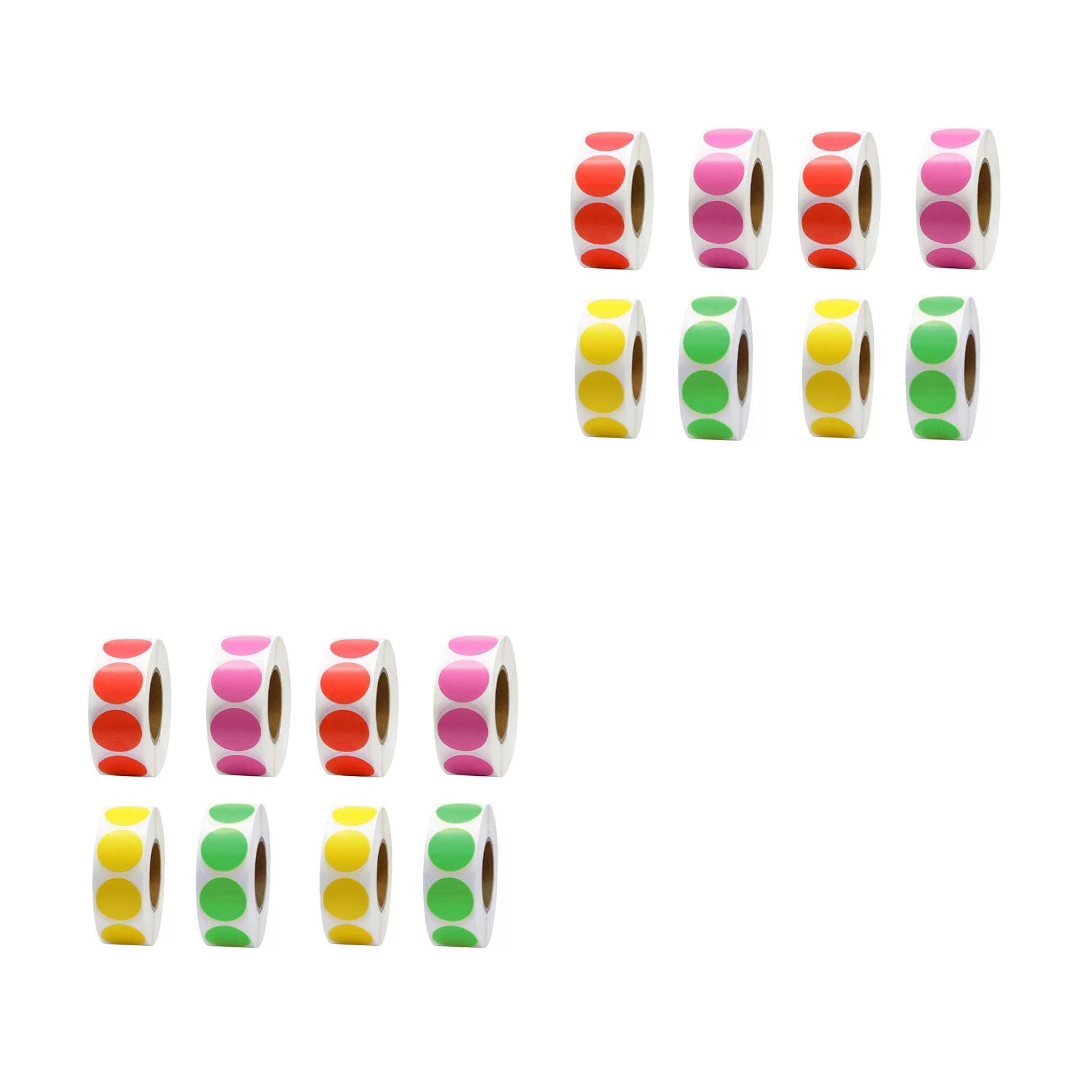 HOMEMAXS 16 Rolls Round Labels Stickers Colorful Color Coding Circle ...