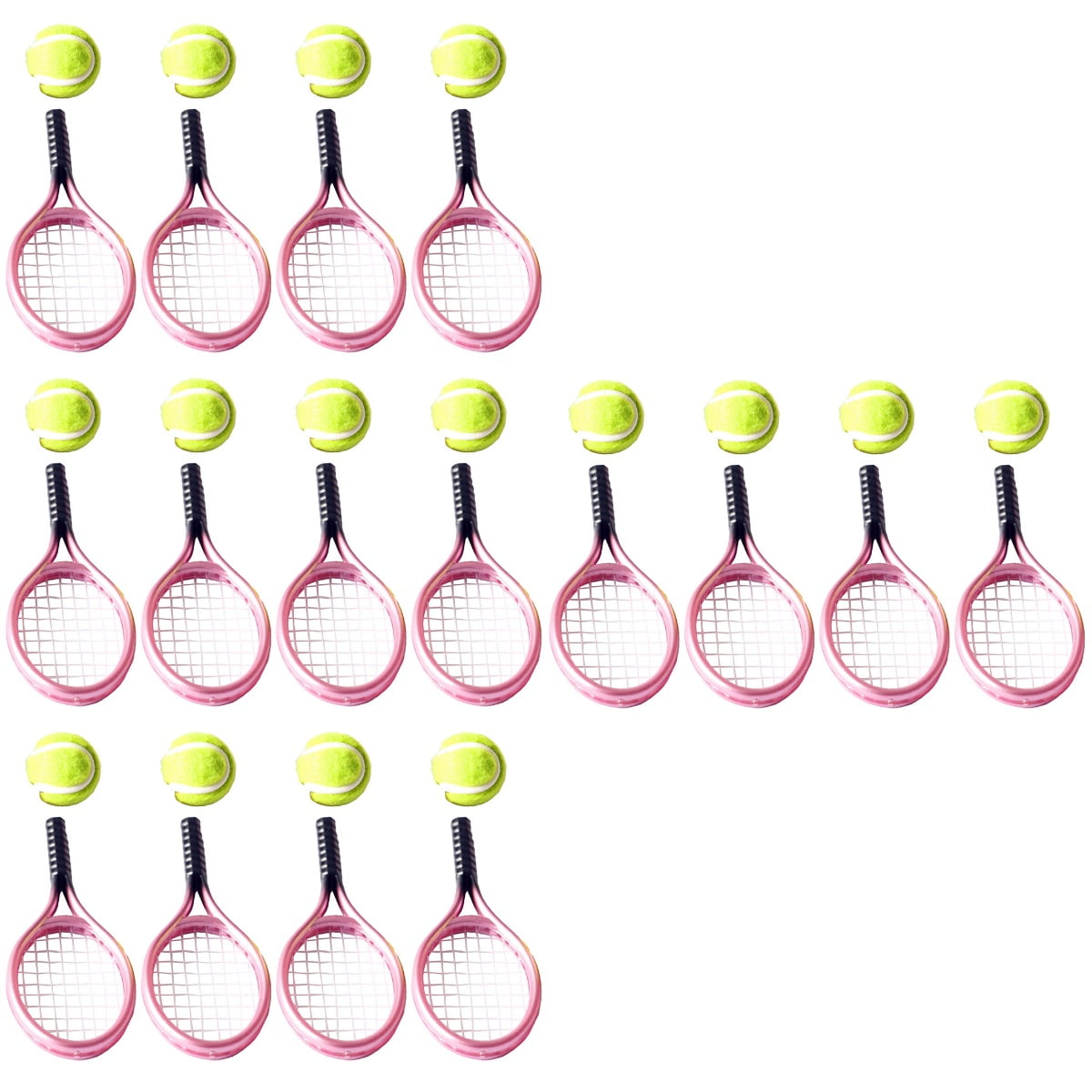HOMEMAXS 16 Sets of Miniature Tennis Racket Mini Tennis Balls and ...