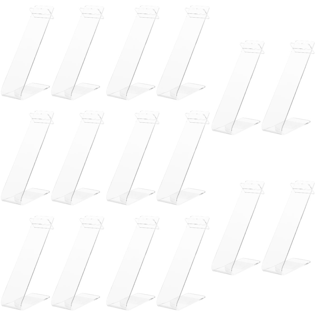 HOMEMAXS 16 pcs Acrylic Shoe Display Stand Shopping Mall Sandal Flat ...