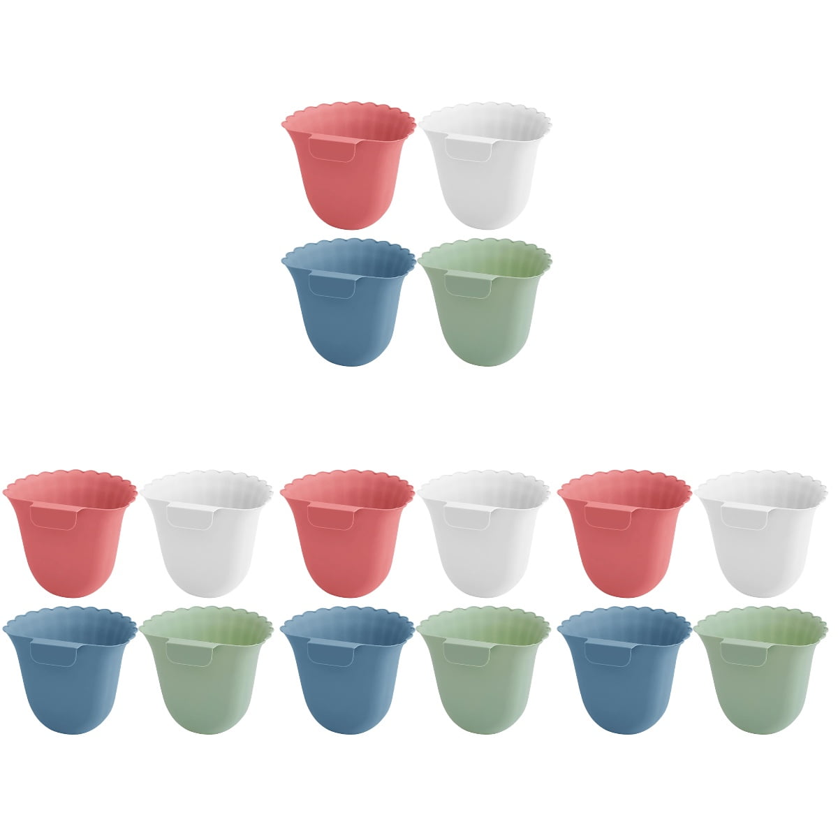 HOMEMAXS 16 pcs Bucket Flower Pots Fence Bucket Hanging Flower Pot ...