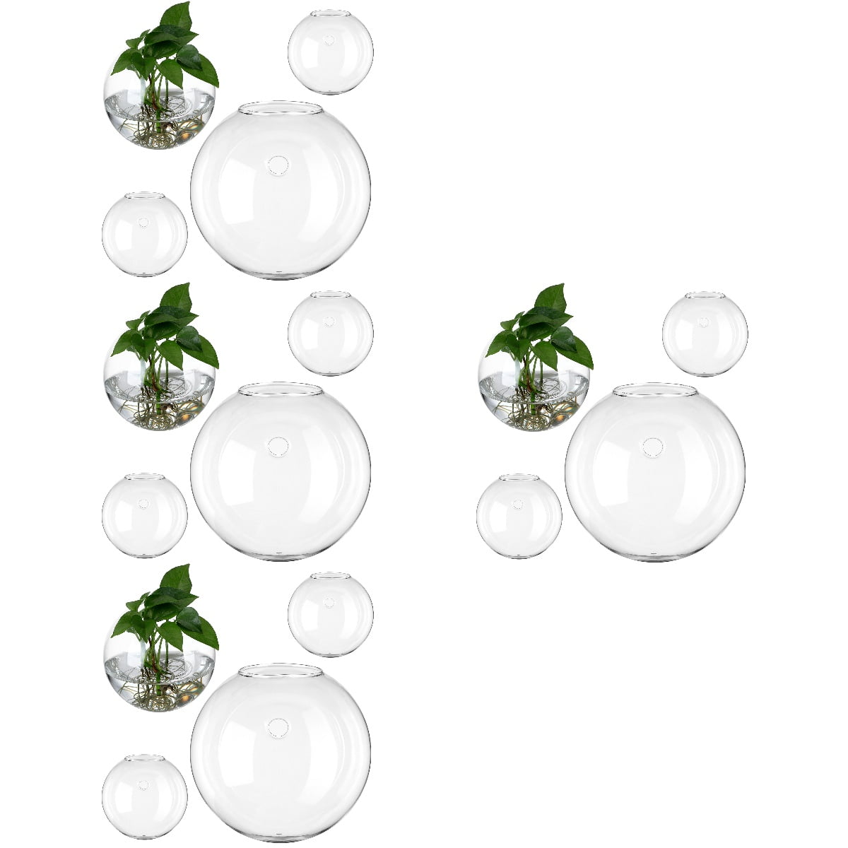 HOMEMAXS 16 pcs Glass Wall Planters Globe Propagation Station Terrarium ...