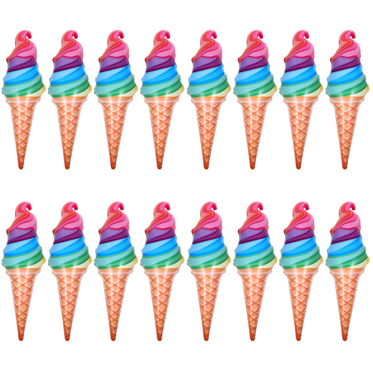 16 pcs Inflatable Ice Cream Toy Ice Cream Cone Prop Pvc Inflatable ...