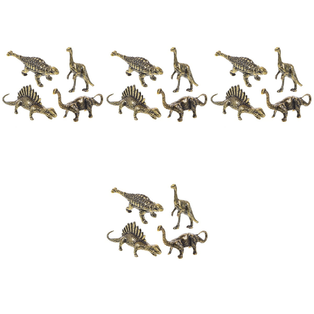 HOMEMAXS 16 pcs Metal Dinosaur Figurine Desktop Vintage Dinosaur Statue ...