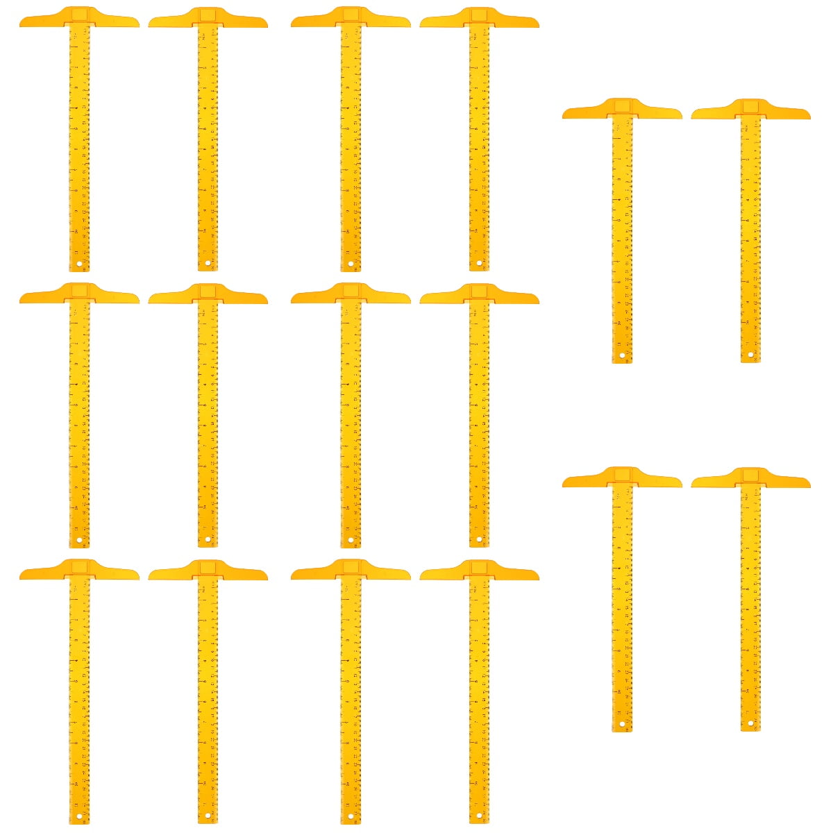 HOMEMAXS 16 pcs T Shape Rulers Double Scale Ruler Plastic Measuring ...