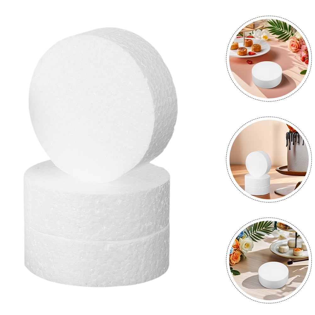 HOMEMAXS 16pcs Round Foam Blocks for DIY Arts and Crafts White Craft ...