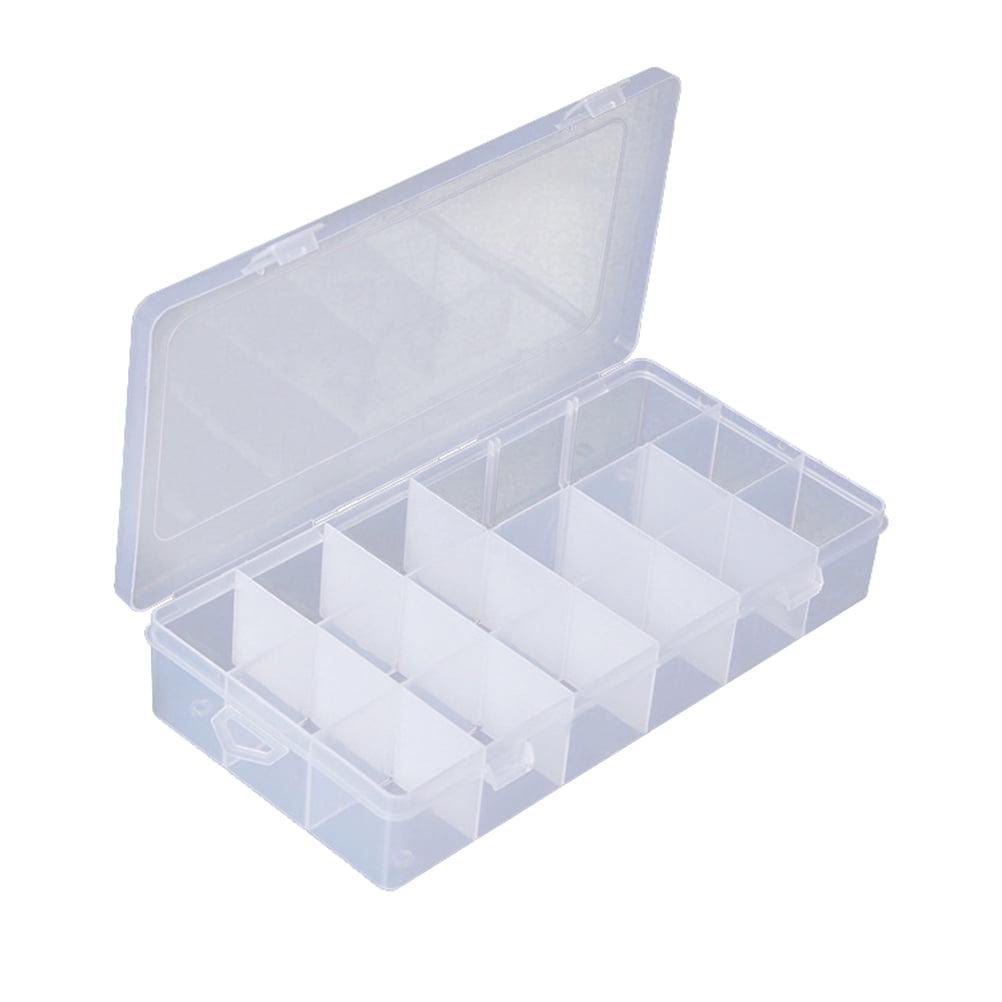 HOMEMAXS Transparent Plastic Jewelry Storage Case with 18 Grids for ...
