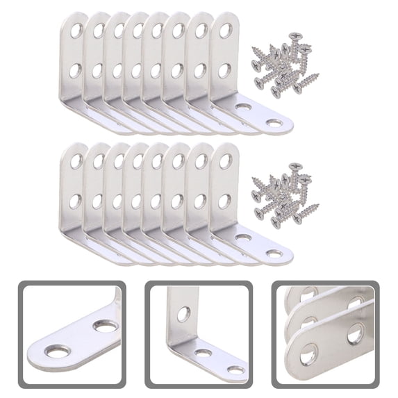 18 Sets Small Shelf Brackets L-shaped Corner Code - Walmart.com