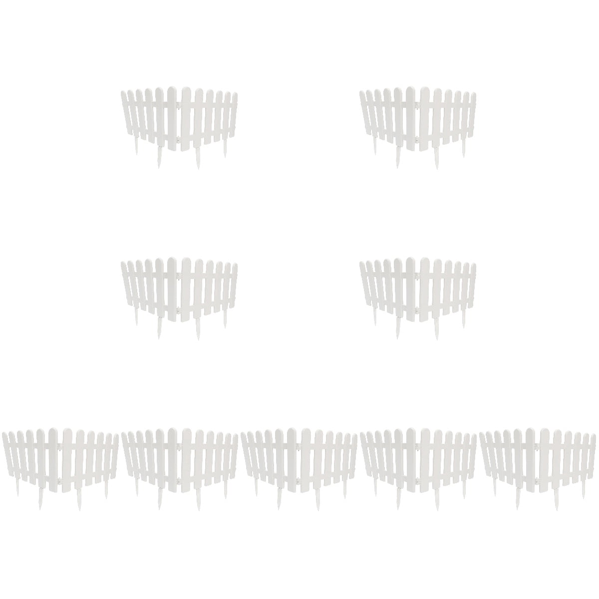 HOMEMAXS 18 pcs Garden Border Picket Fence Decorative Edging Wedding ...