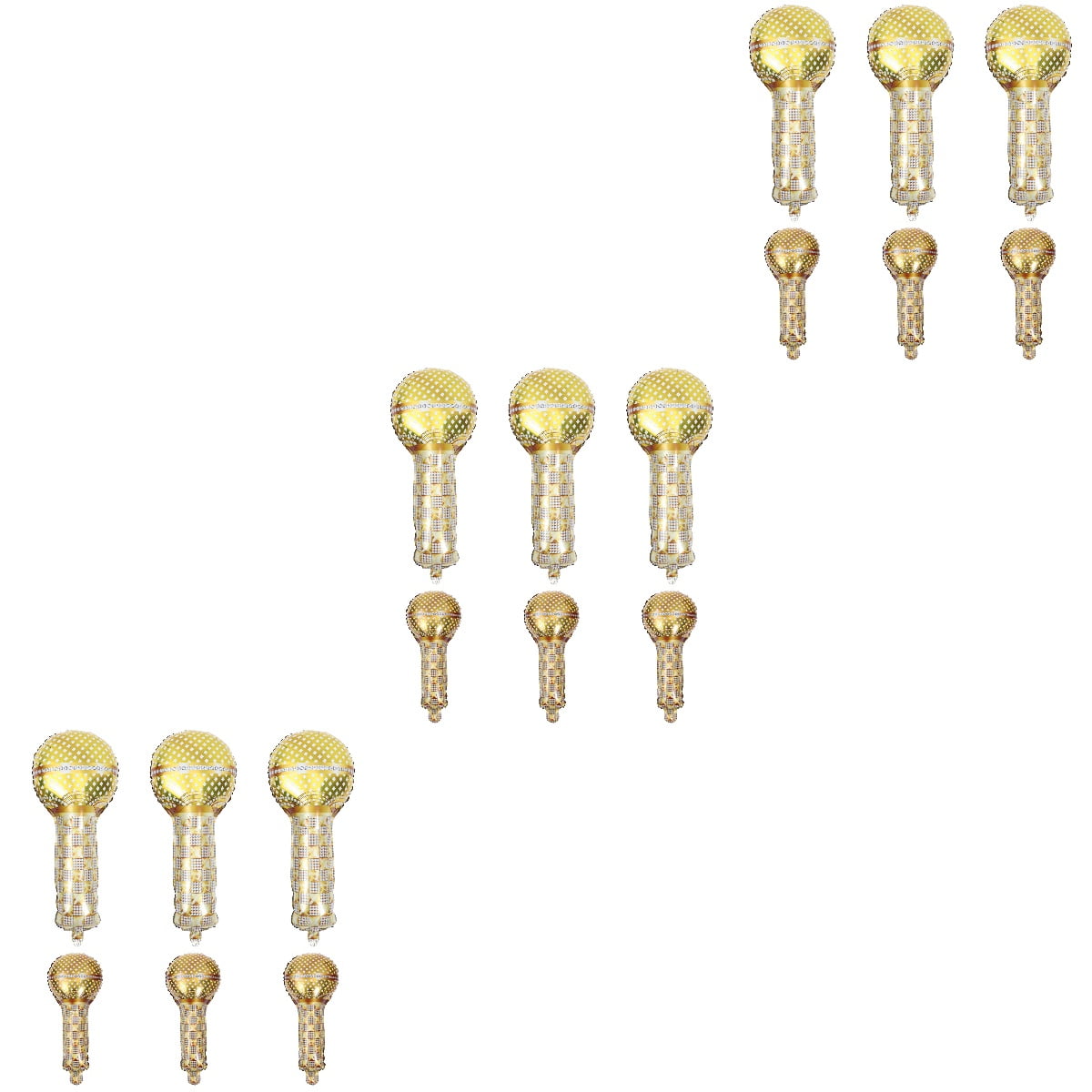 18 pcs Microphone Balloons Inflatable Microphone Balloons Gold ...